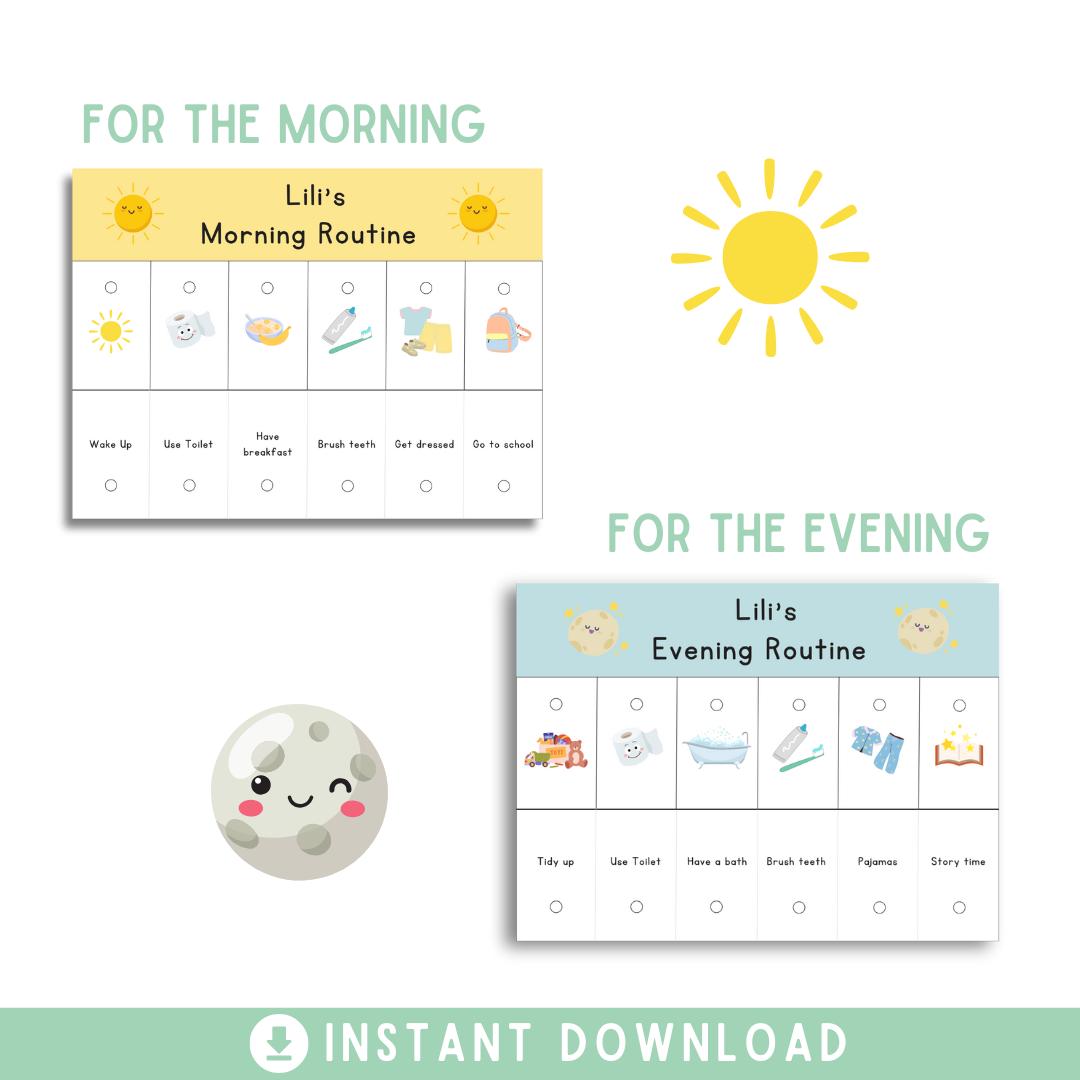 Editable Routine Flipchart, Flip Chart : Kids Daily Checklist, Morning ...