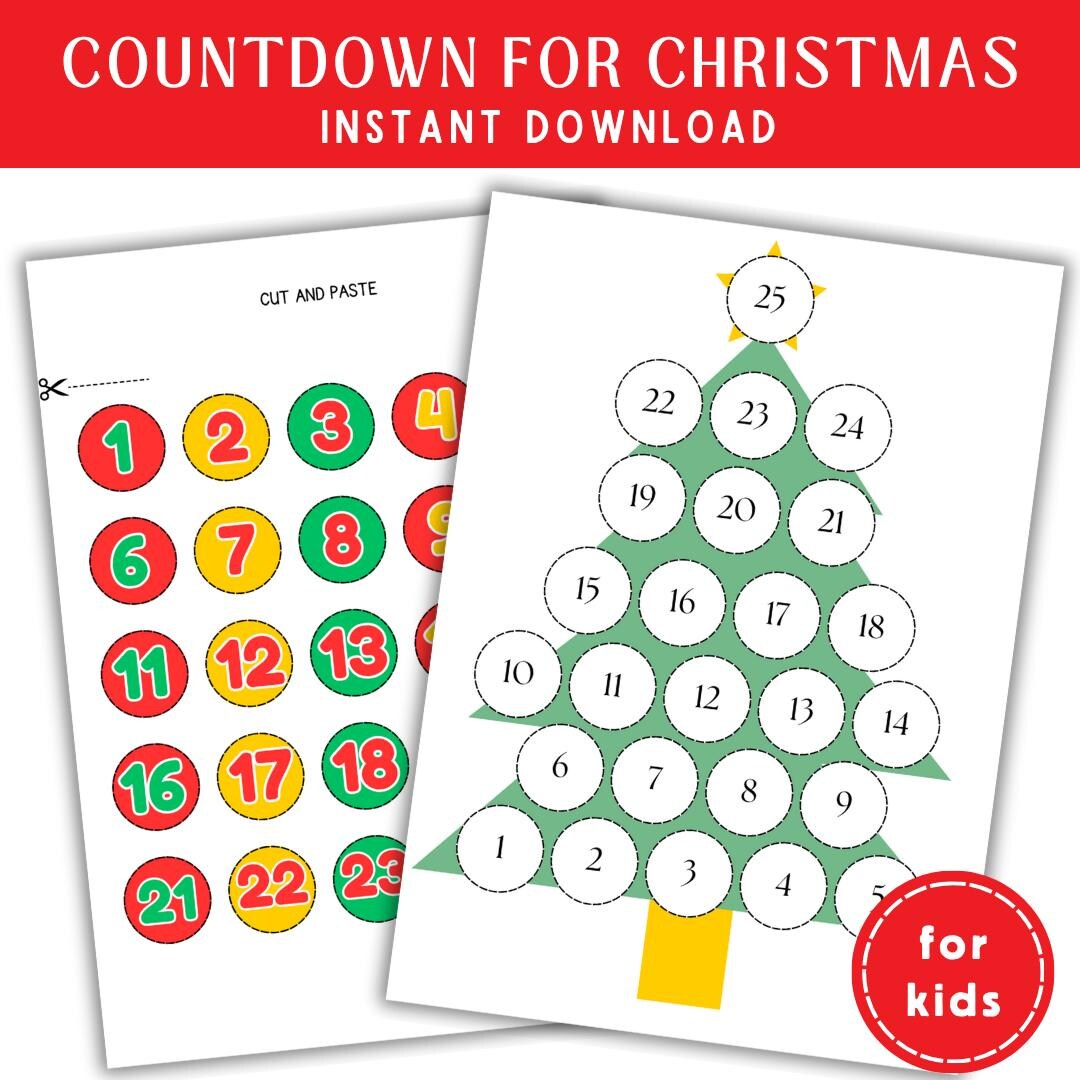Christmas Countdown Tree for Kids – Printable Advent Calendar | Holiday ...