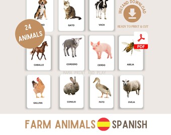 36 Sea Animals Cards in SPANISH Montessori Cards Flashcards PDF ...