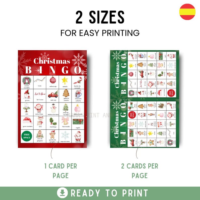 Christmas Bingo in Spanish | Printable Navidad Bingo Game | Spanish ...