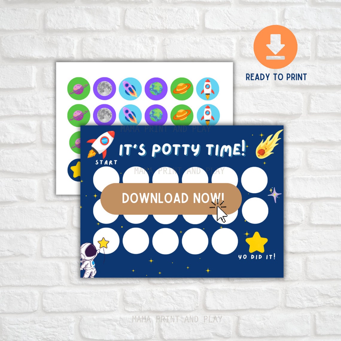 Potty Training Chart Space Theme, Potty Reward System, Potty Prize ...