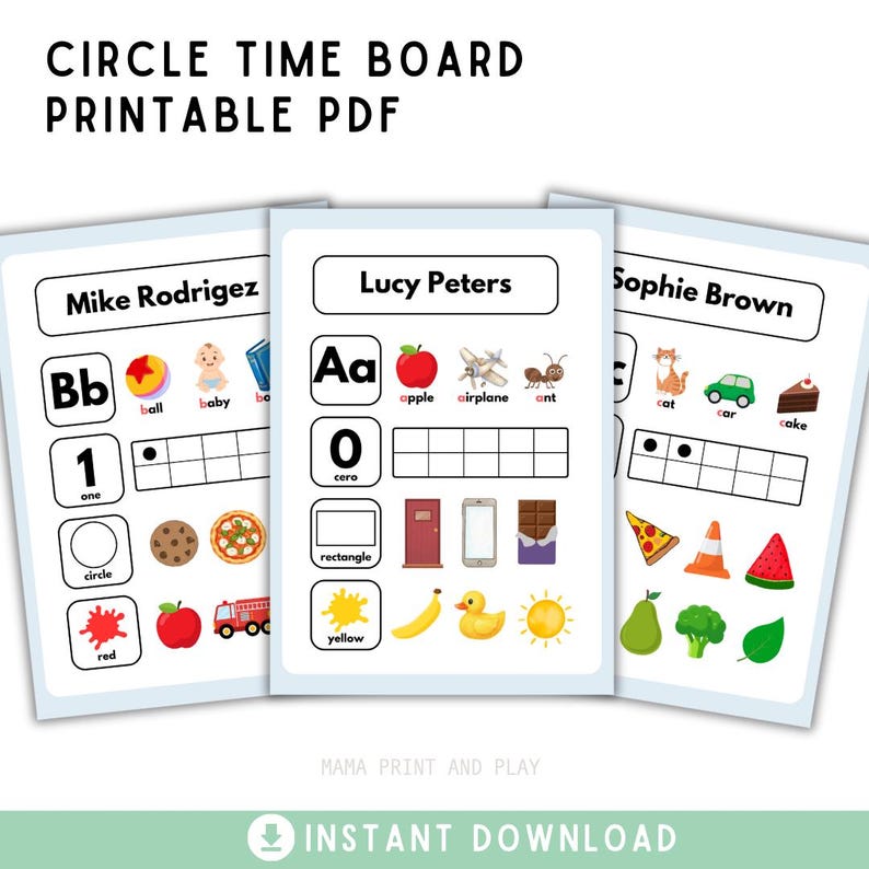 Preschool Circle Time Chart Printable | Morning Meeting Preschool ...