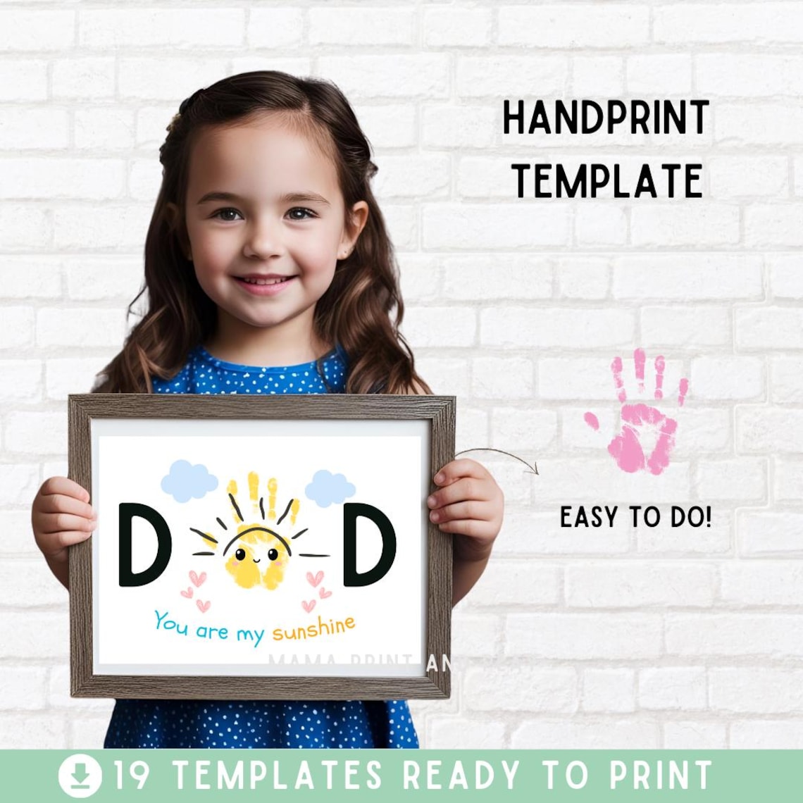 Fathers Day Handprint Template, Fathers Day Art Bundle, Father's Day ...