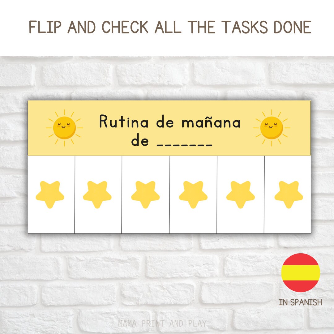 Editable Routine Flipchart in SPANISH, Kids Daily Checklist, Daily ...