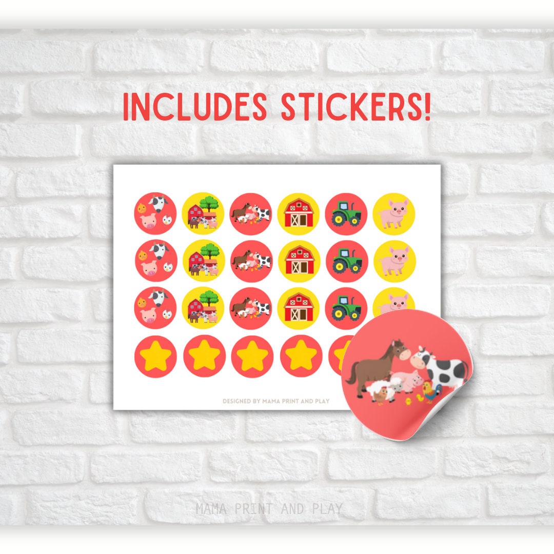 Potty Training Chart Farm Theme, Potty Reward System, Potty Prize Chart ...