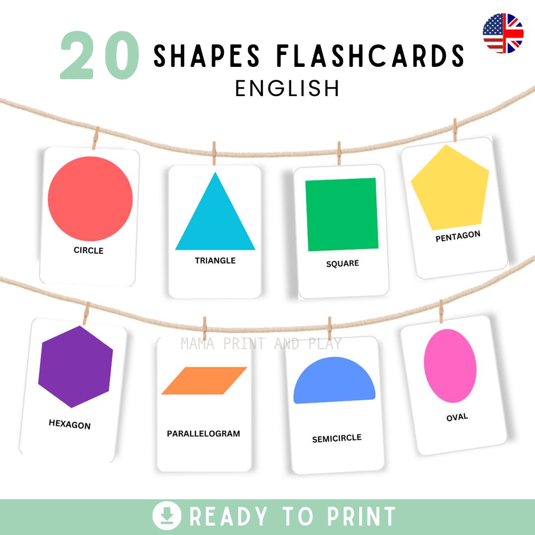 Spanish Shapes Flashcards Printable | Basic Shape Flash Cards ...