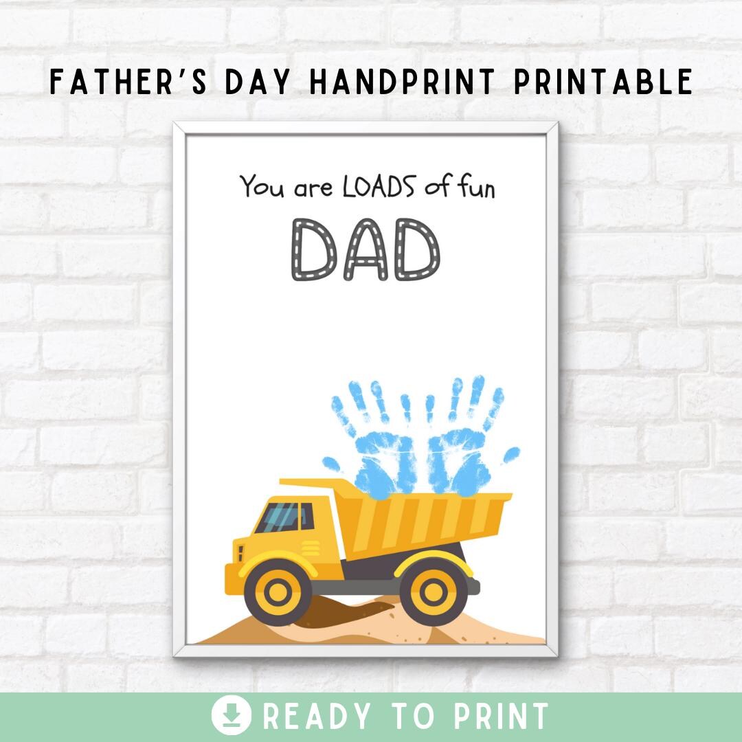 Father's Day Printable, Construction Handprint Art, Fathers Day Gift ...