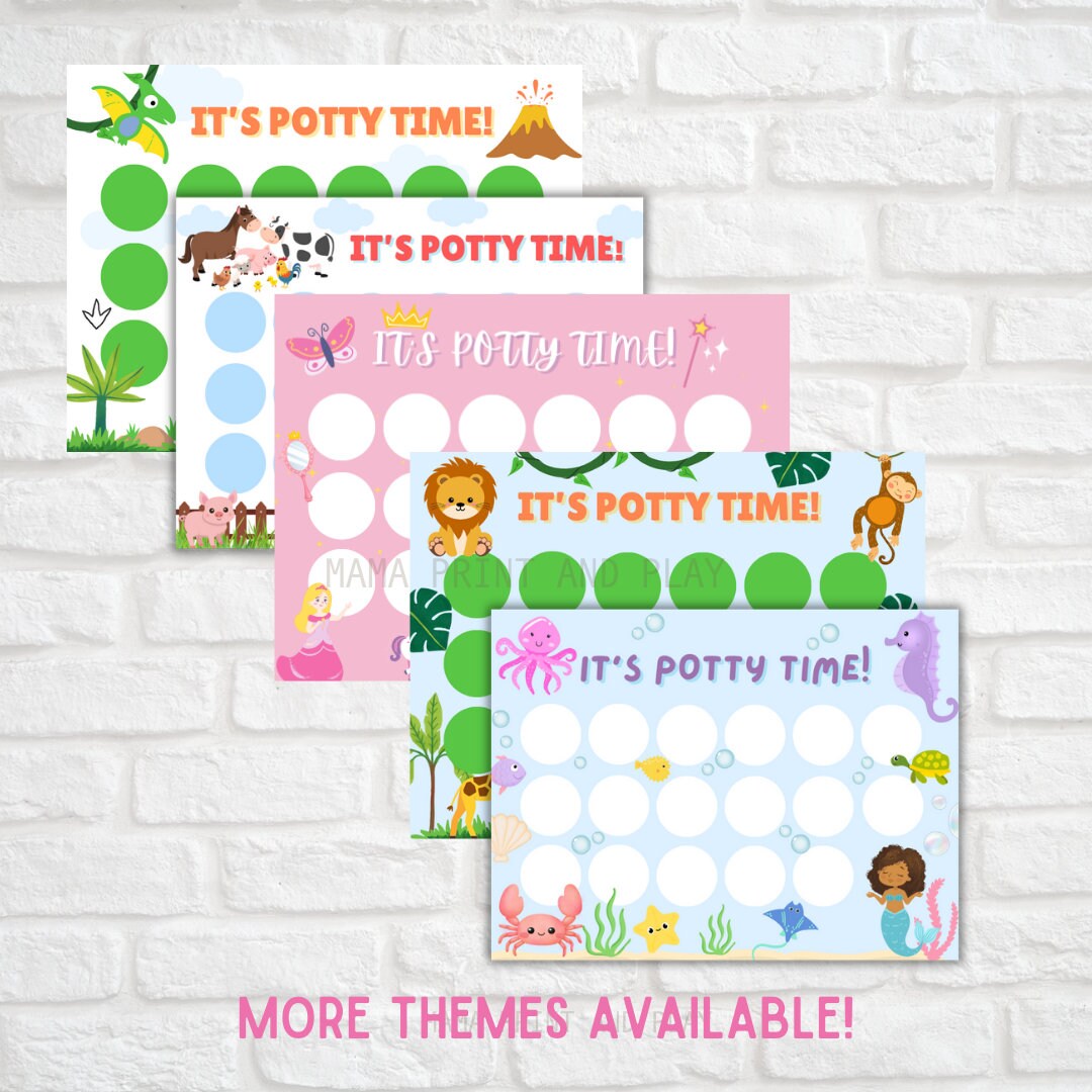 Potty Training Chart Princess Theme, Potty Reward System, Potty Prize ...