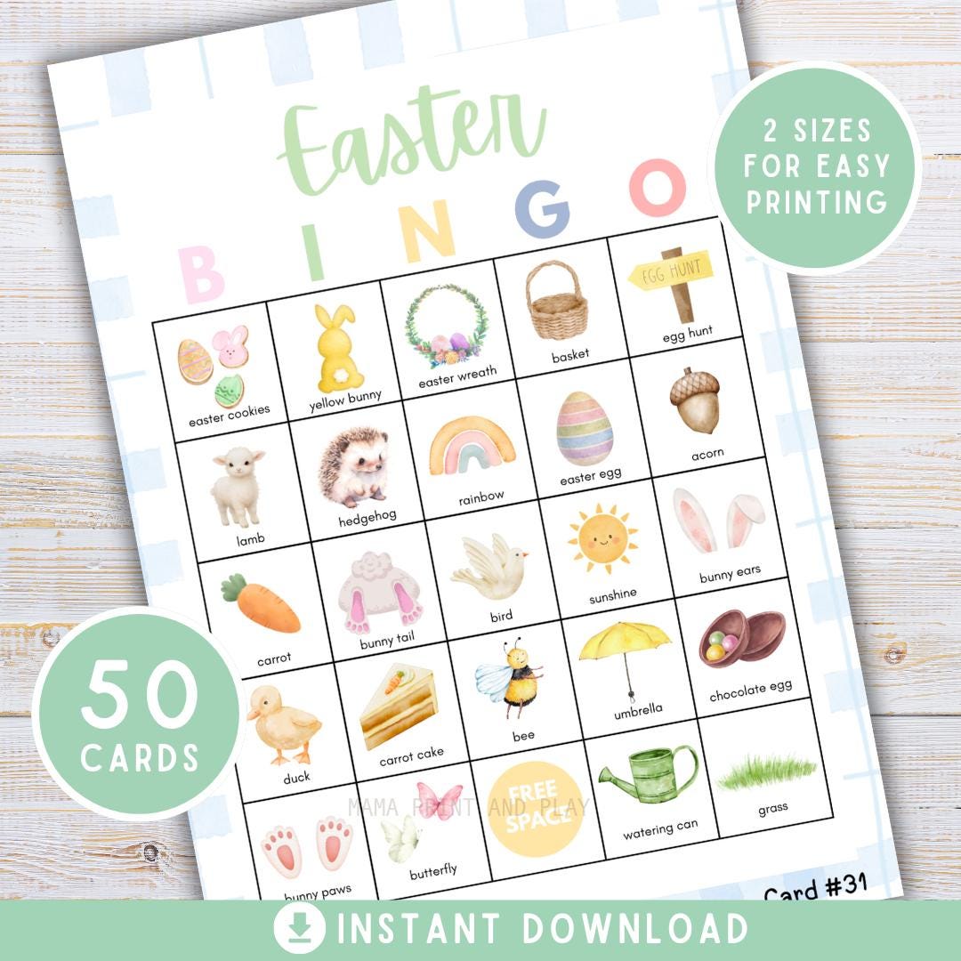 Easter Bingo Printable Game | Easter Party Games | Classroom Activity ...