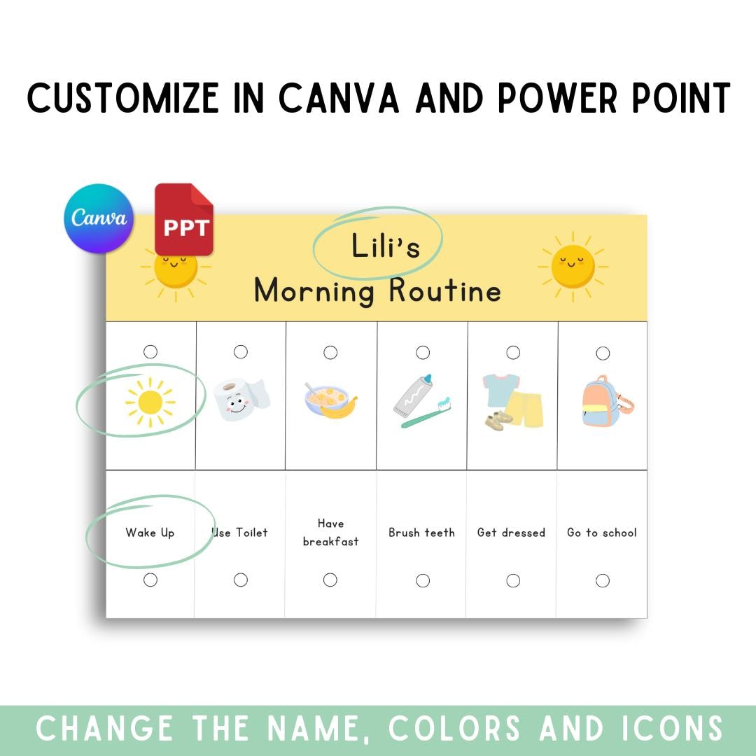 Editable Routine Flipchart, Flip Chart : Kids Daily Checklist, Morning ...