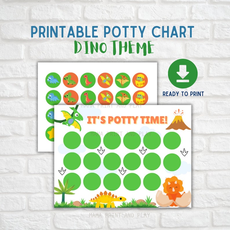 Potty Training Chart Dinosaur Theme, Potty Reward System, Potty Prize ...