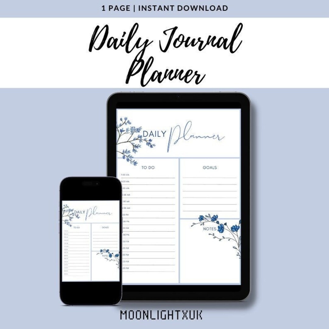 Daily Planner, Printable Planner, Digital PDF, Instant Download, All-in ...