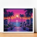 Vice City Skyline Coast Printable, Eclectic Sunset Print, Maximalist ...