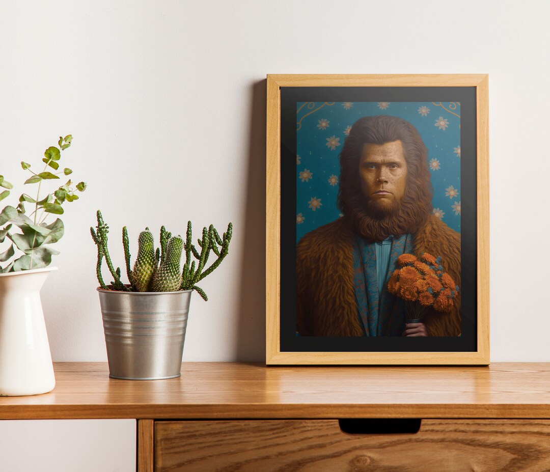 Quirky Bigfoot Portrait Print, Yeti, Quirky Gift, Eclectic Print ...