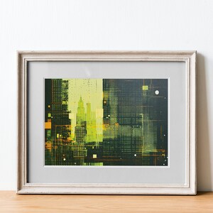Abstract Bright Exotic Printable City Skyline, Abstract Landcape ...
