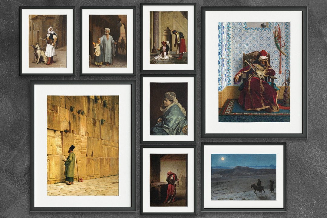 Gallery Set of 8 Artworks, Jean-leon Gerome Set, Painting Wall Art Set ...