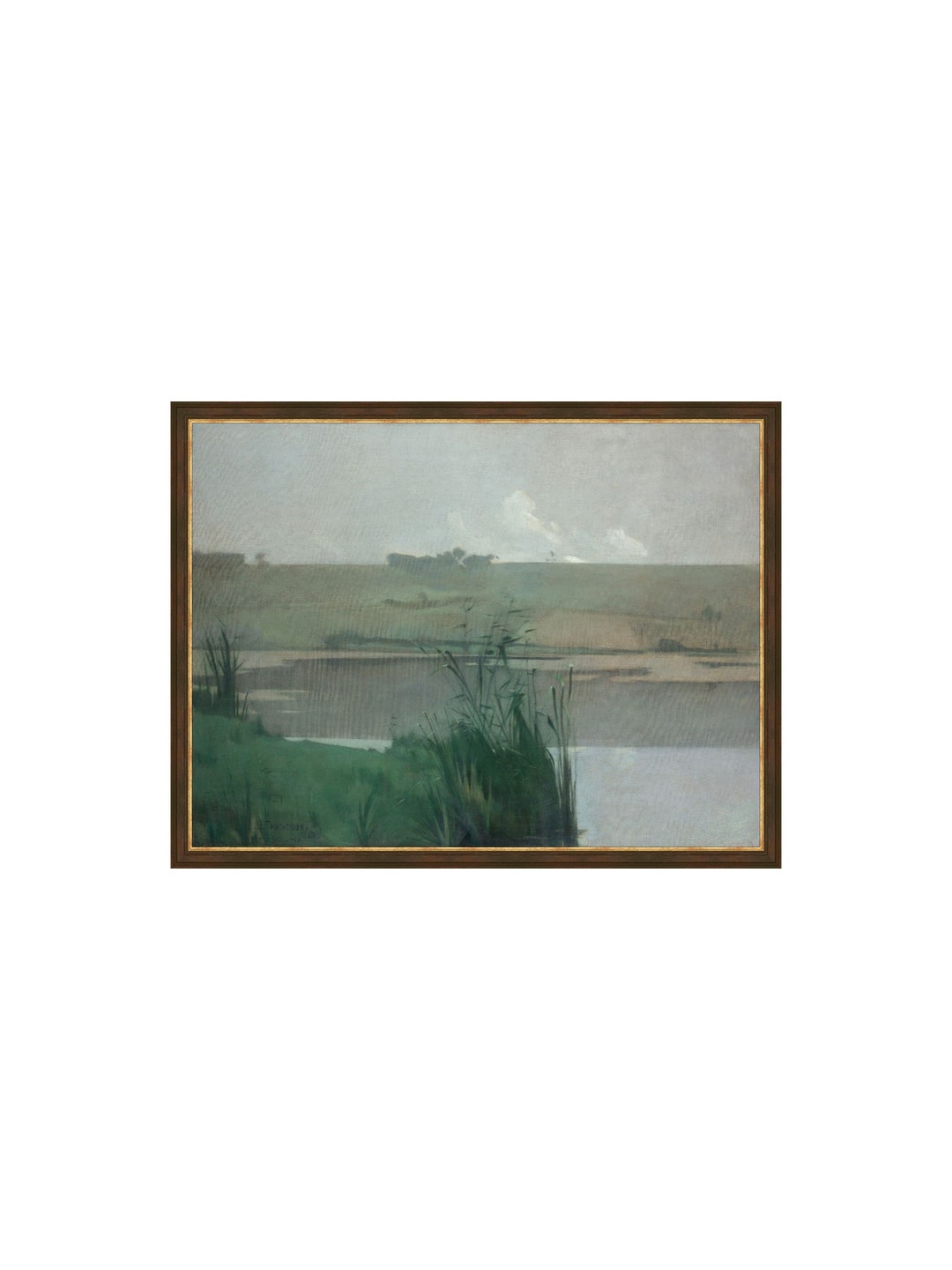 Marsh Landscape. Marsh Painting Printable. Printable Art Vintage ...