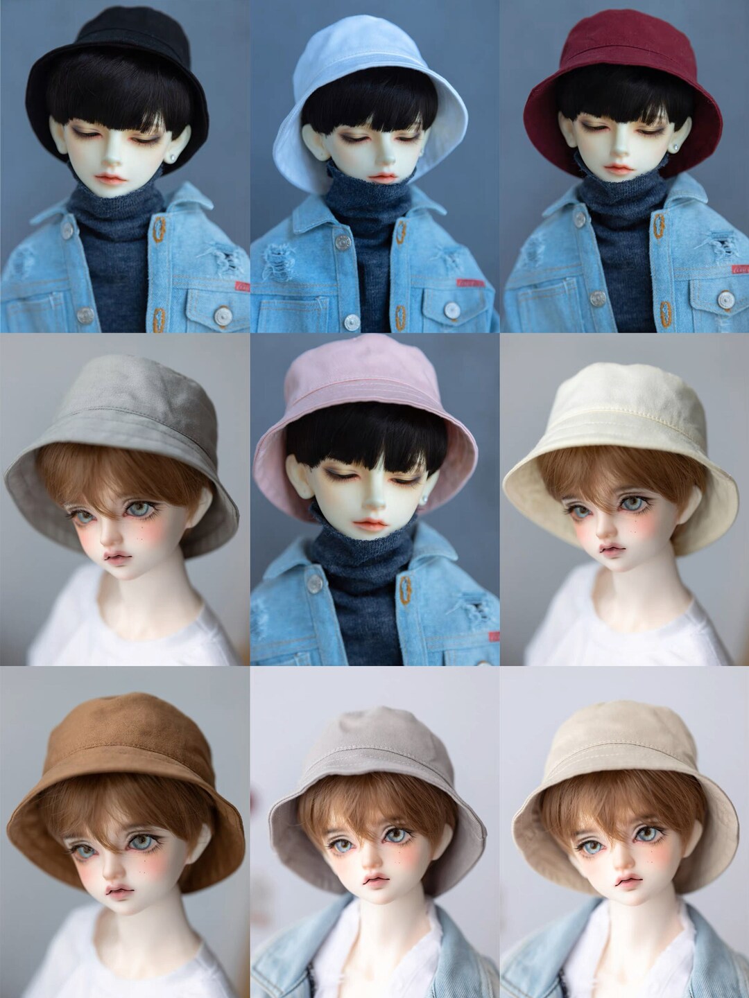 11 Colors 1/3 1/4 1/6 BJD Doll Fisherman Hat, MSD Yosd Sd BJD Doll ...