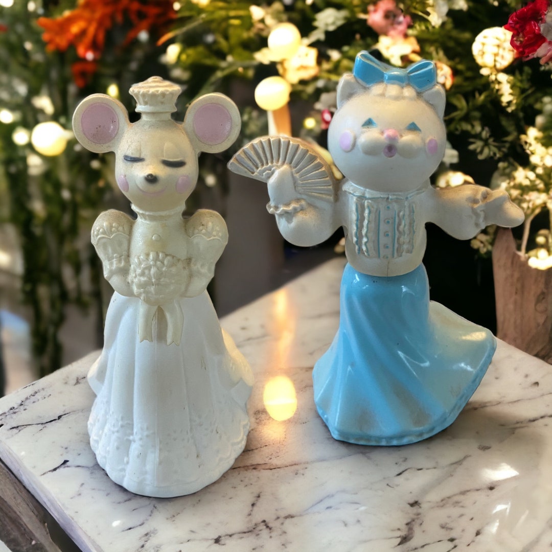 2x Vintage Avon Perfume Characters Church Mouse Wedding Dress Cat With ...