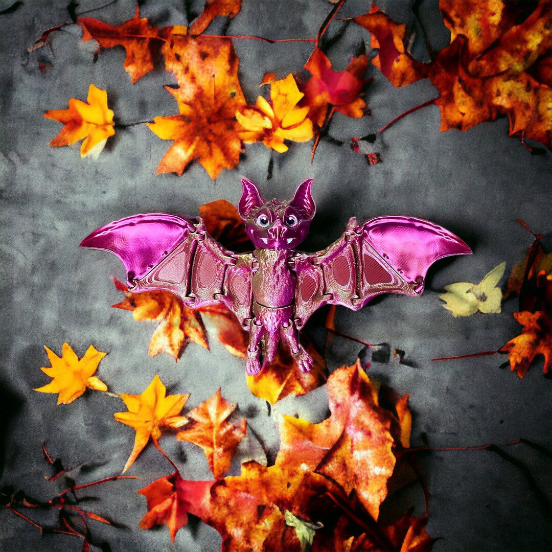 3D Printed Articulated Bat Fall Decor Halloween Unique Gift Fidget Toy ...