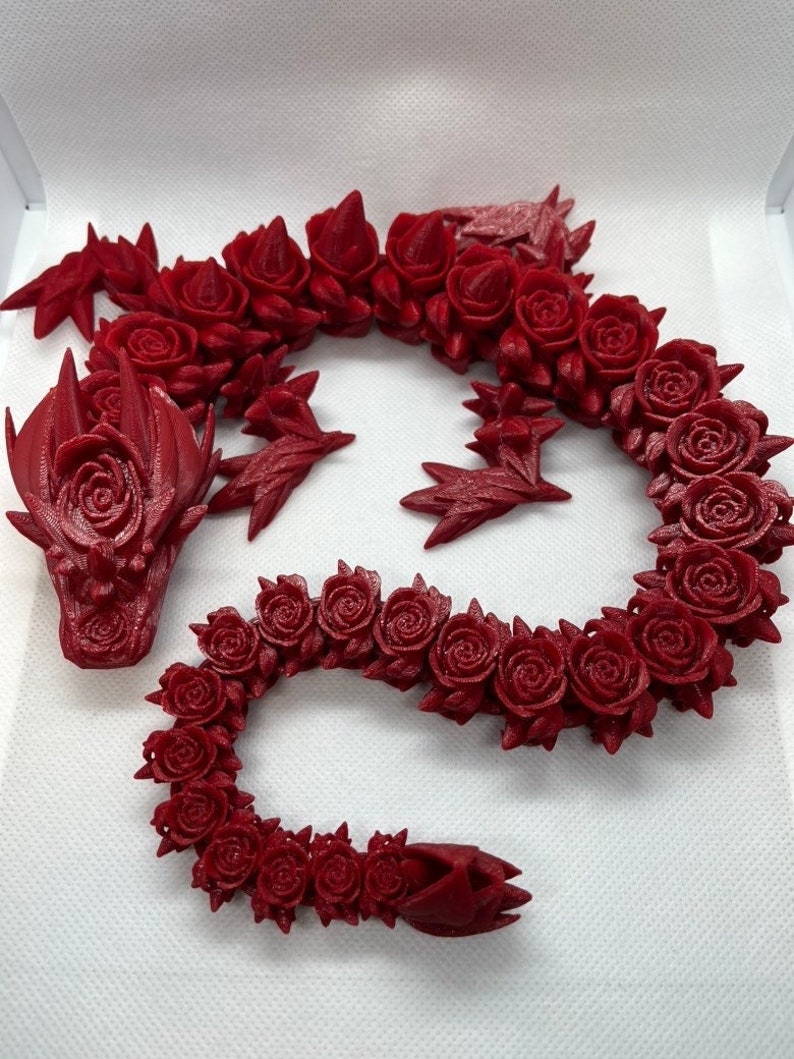 3D Printed Articulated Rose Dragon Rose Dragon Articulated - Etsy