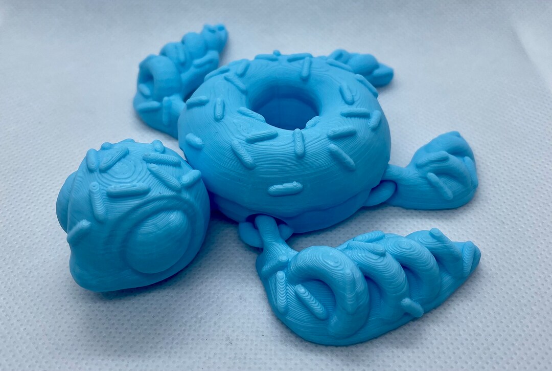 3D Printed Articulating Donurtle - Donut Turtle - Turtle Fidget Toy - Etsy