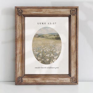 Christian Floral Wall Digital Art, Luke 12:27, Watercolor Bible Verse ...