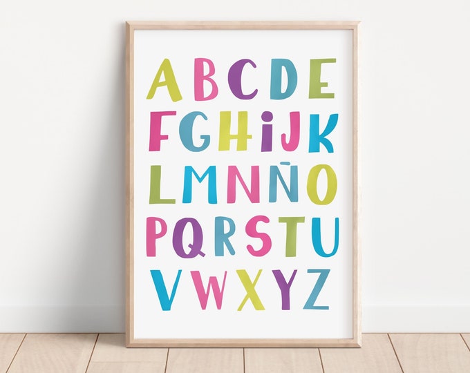 Spanish Alphabet, Abecedario. Educational Print Classroom, Kids Decor ...