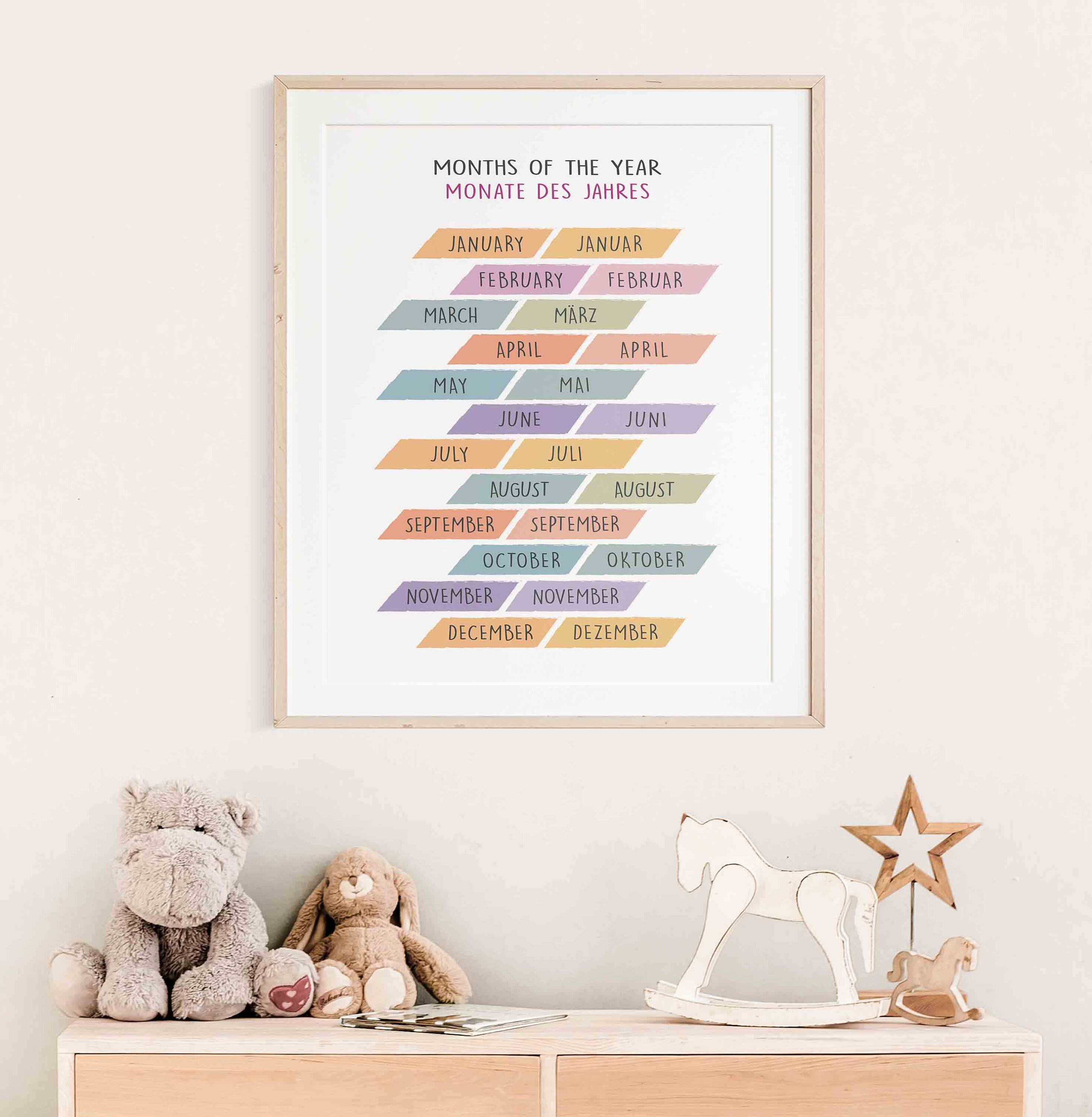 Deutsch English Months of the Year Bilingual Preschool Educational ...