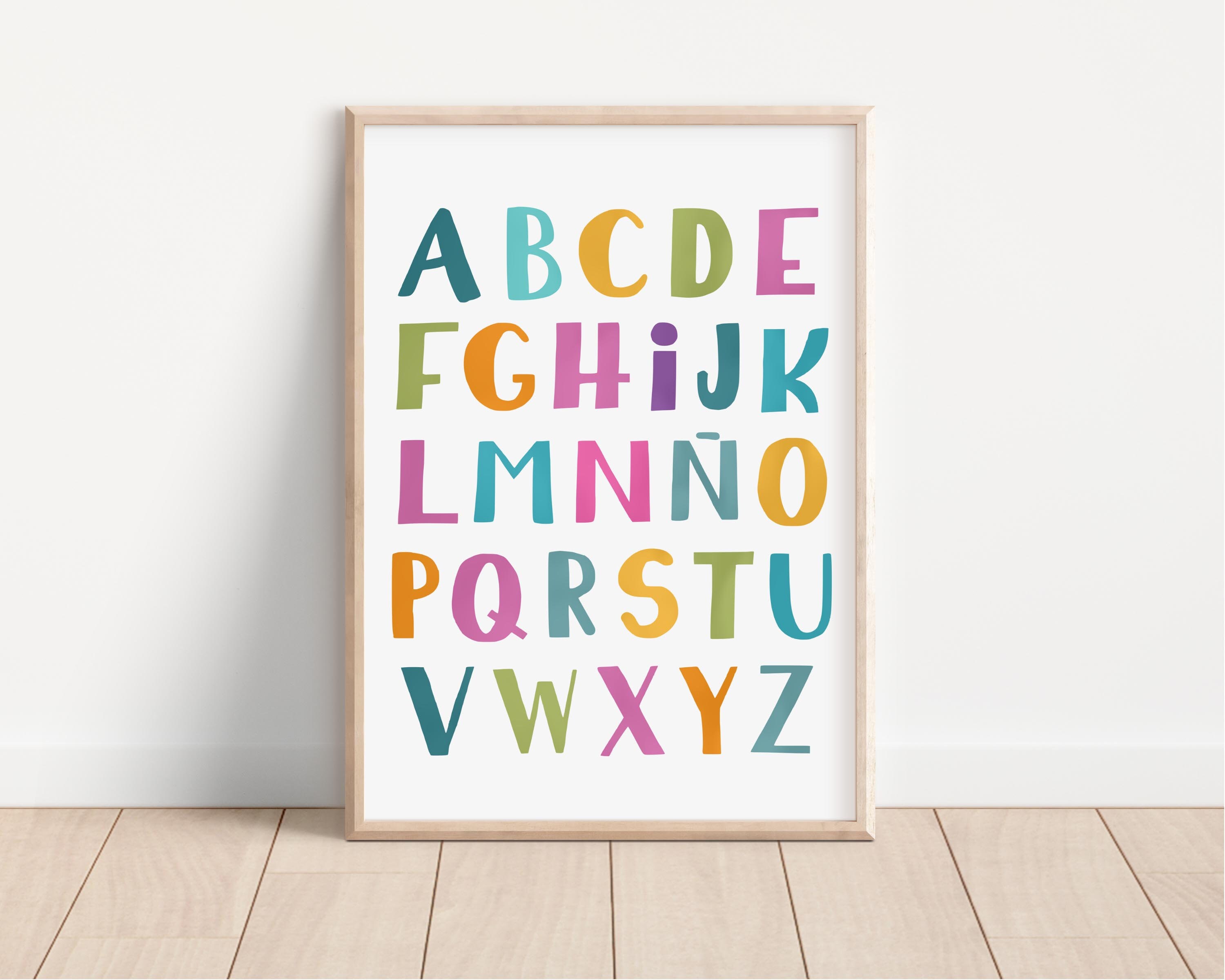 Spanish Alphabet Educational Poster Prints for Homeschool, Kids Decor ...