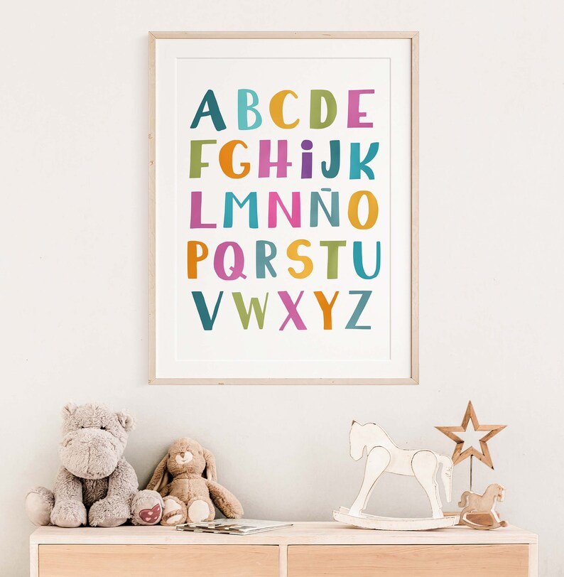 Spanish Alphabet Educational Poster Prints for Homeschool, Kids Decor ...