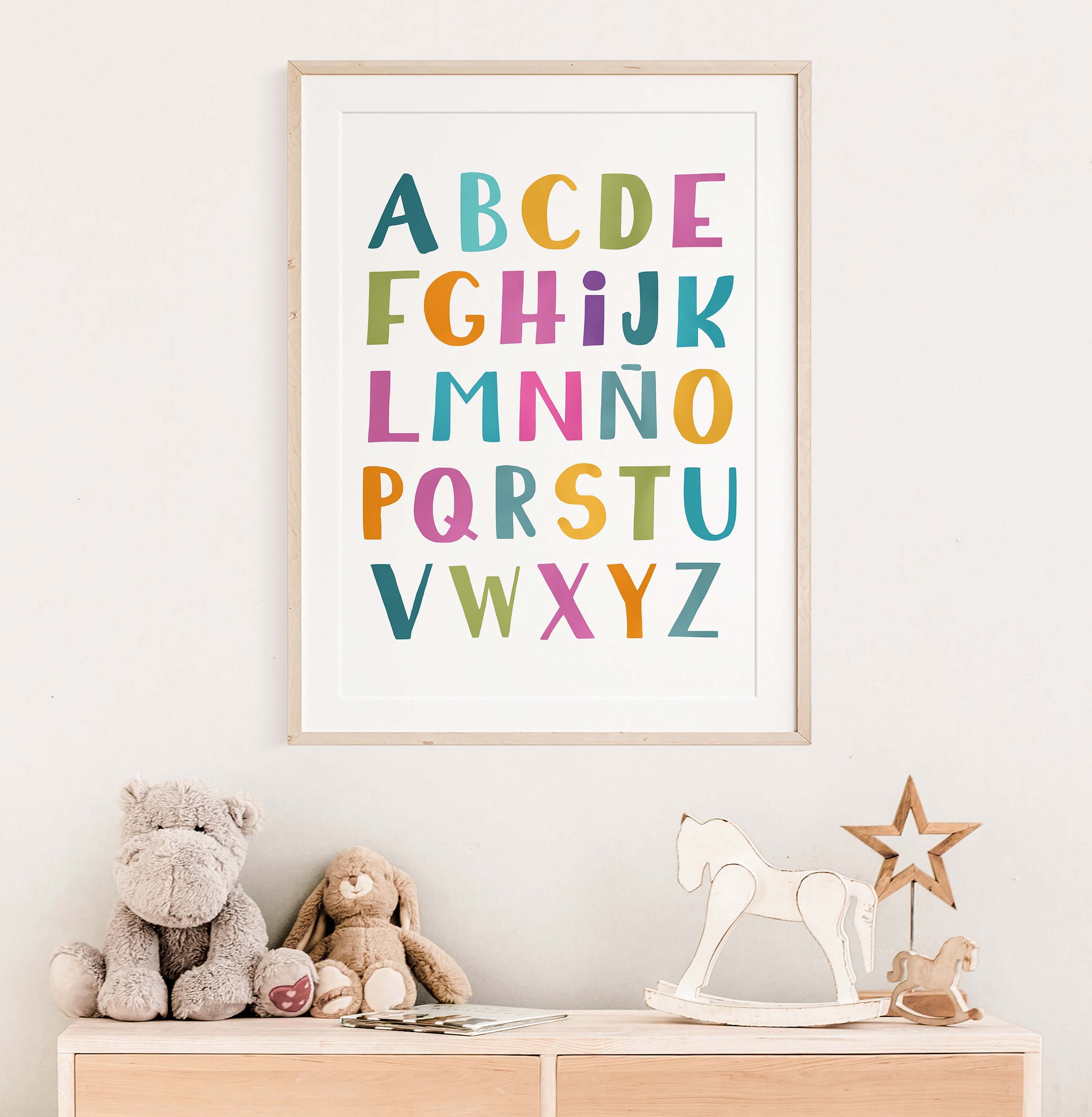 Spanish Alphabet Educational Poster Prints for Homeschool, Kids Decor ...