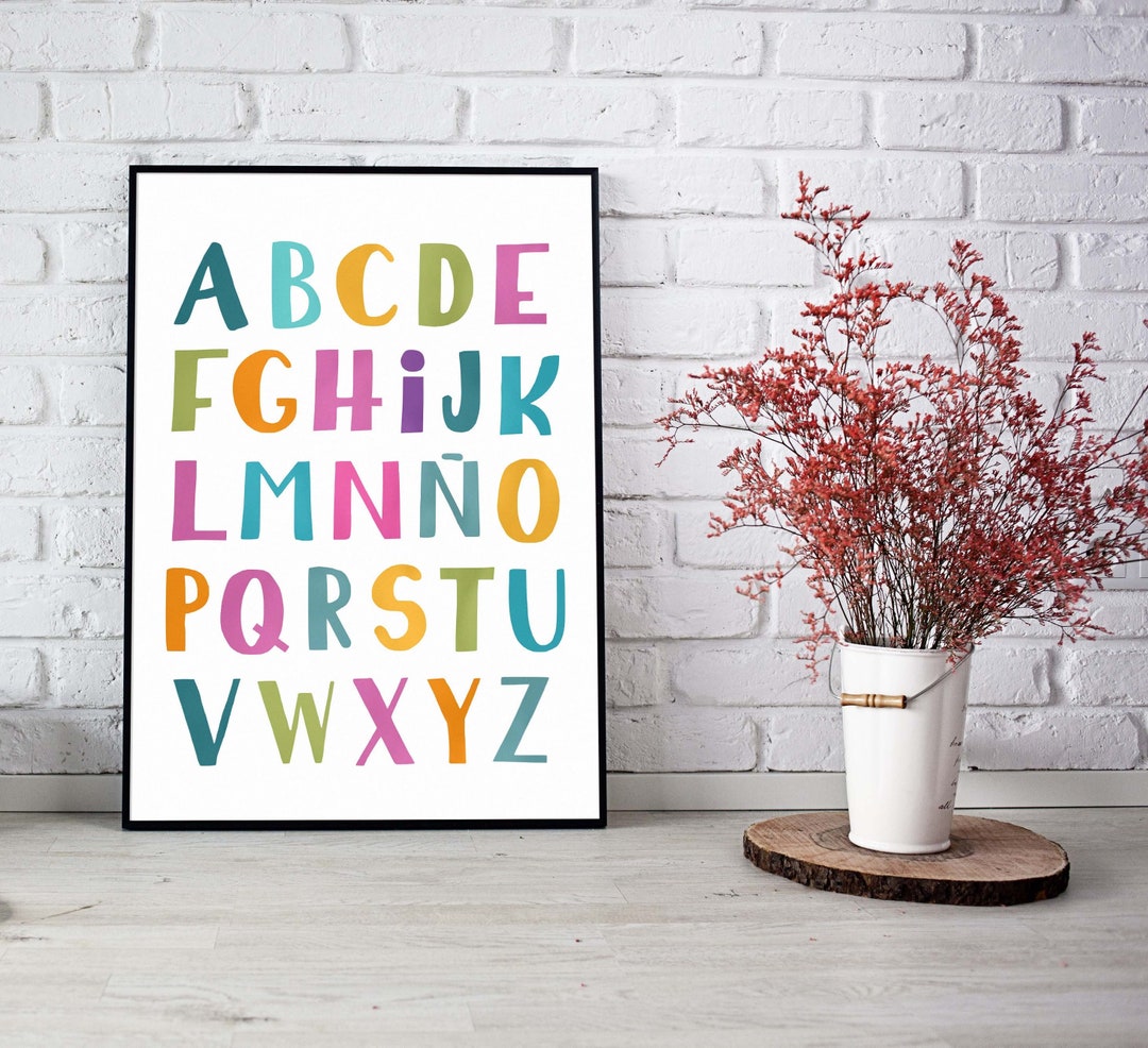 Spanish Alphabet Educational Poster Prints for Homeschool, Kids Decor ...