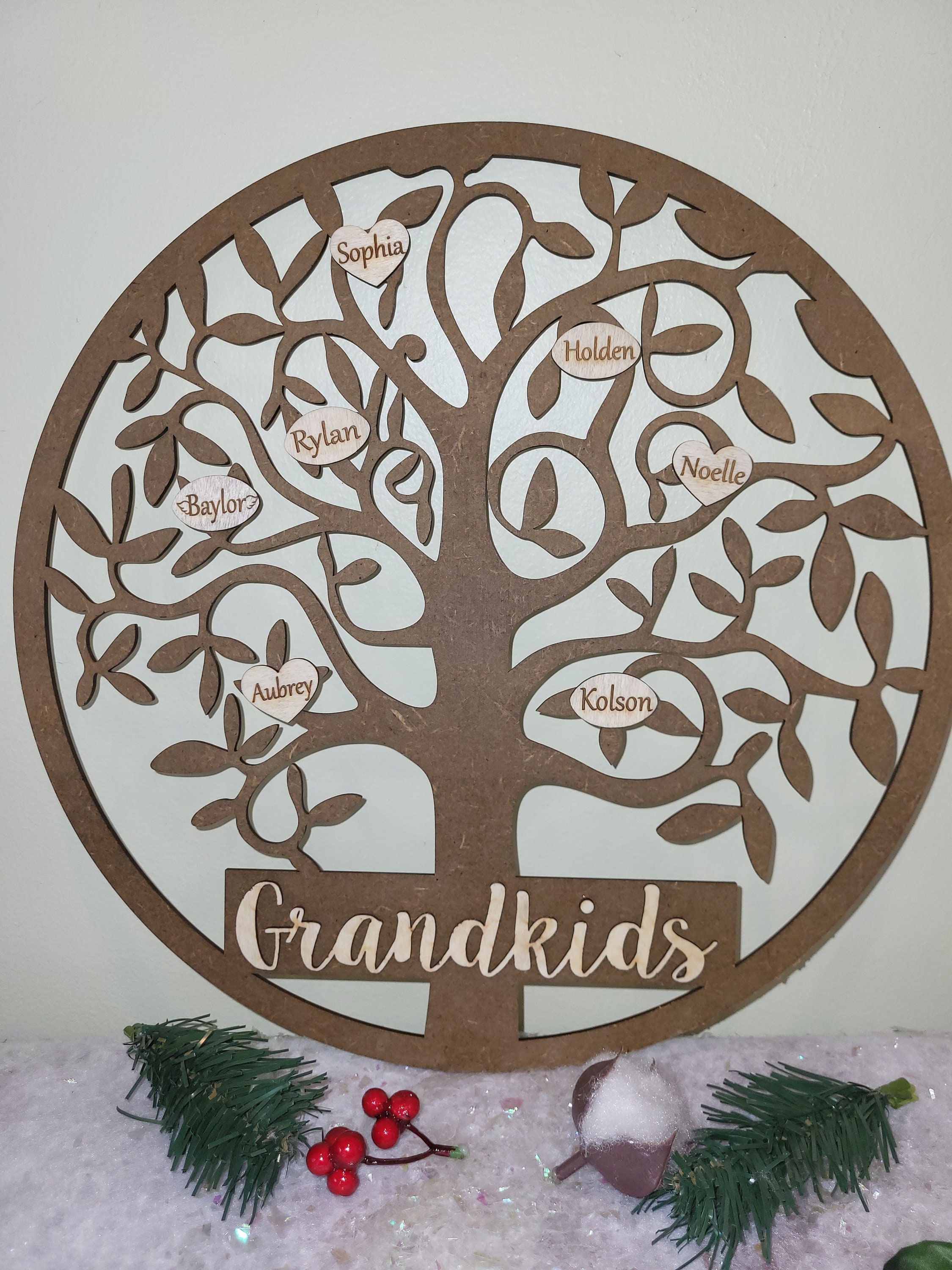 Personalized Family Tree Grandkids Grandparent Gift Family - Etsy