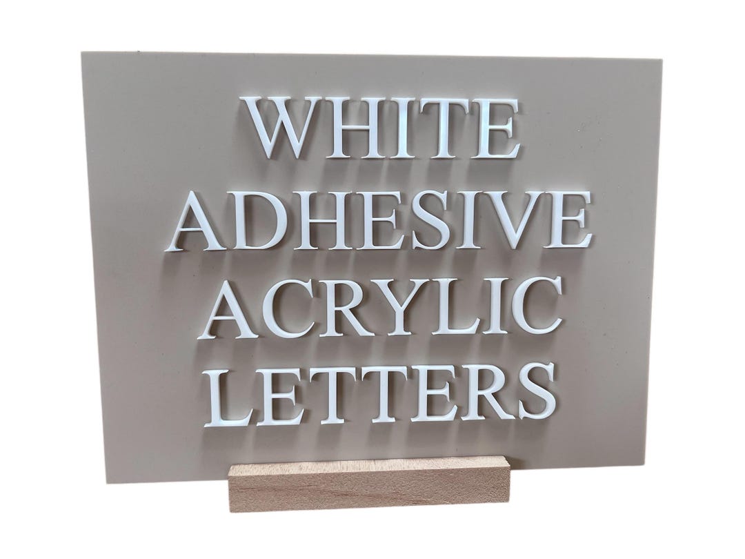 White Gloss Acrylic Adhesive Letters | Stick on Acrylic Letters ...