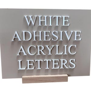 White Gloss Acrylic Adhesive Letters | Stick on Acrylic Letters ...