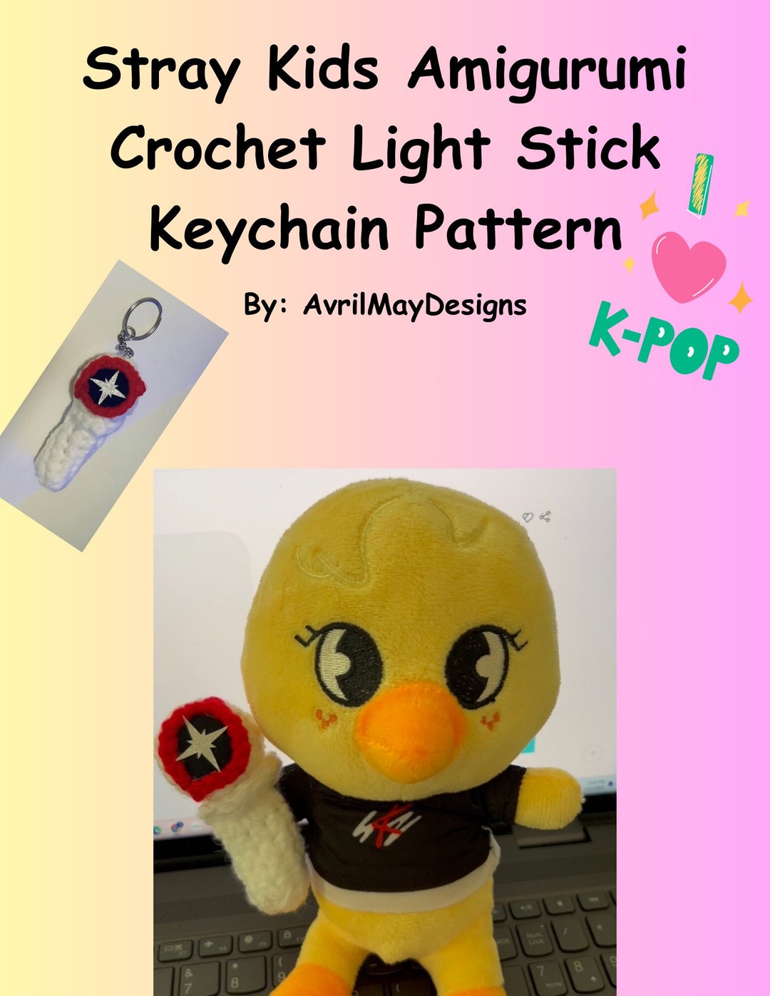 Crochet Stray Kids Light Stick Amigurumi Keychain PDF Pattern - Etsy