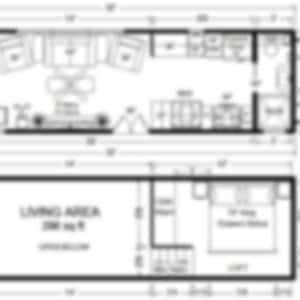 Tiny Home Floor Plan: 8.5 X 32 (1bd / 1bth)- FLOOR PLAN ONLY- Not a ...