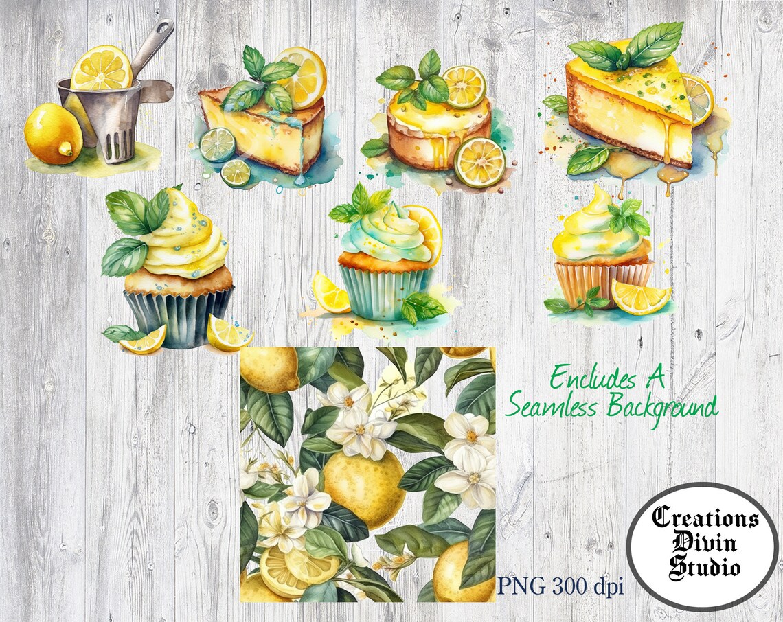 Watercolor, Lemon Clipart, Lemon, Citrus, Clipart Bundle, Digital Png ...