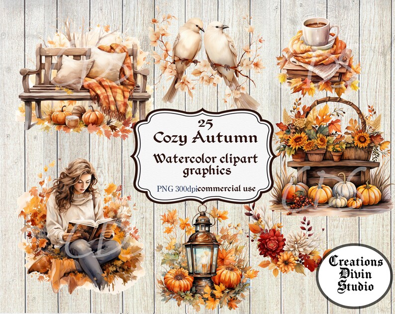 Watercolor Autumn Clip-art, Fall Png Graphics, Free Commercial Use ...