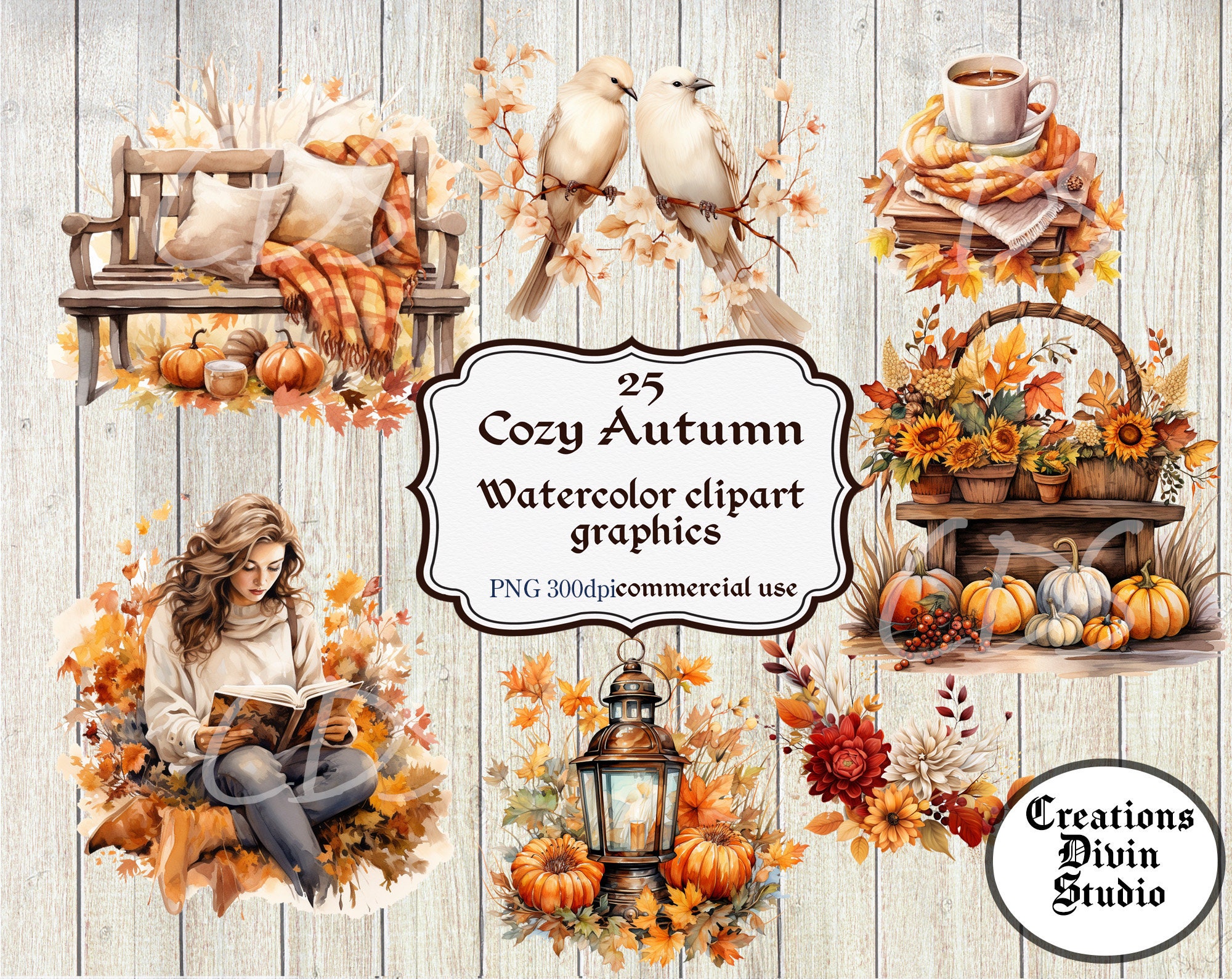 Watercolor Autumn Clip-art, Fall Png Graphics, Free Commercial Use ...