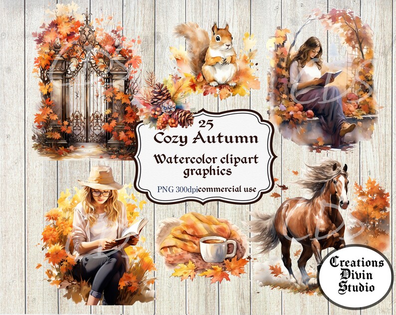 Watercolor Autumn Clip-art, Fall Png Graphics, Free Commercial Use ...