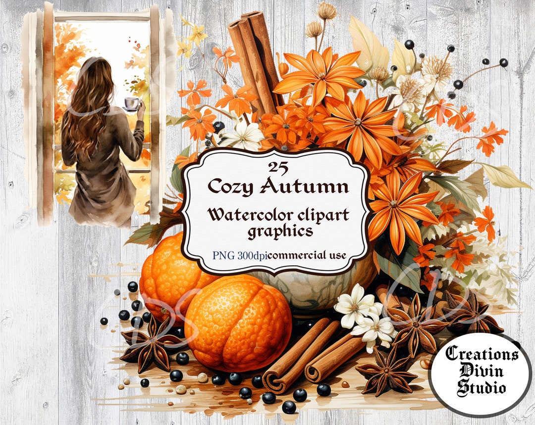 Watercolor Autumn Clip-art, Fall Png Graphics, Free Commercial Use ...