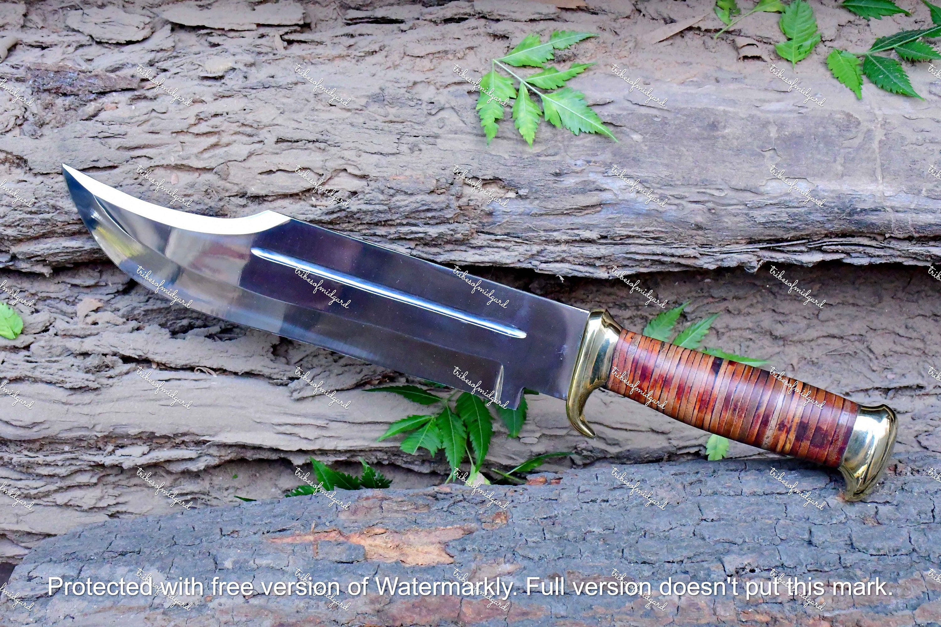 Crocodile Dundee Bowie Knife Fixed Blade Gut Hook Knife Ka Bar - Etsy ...