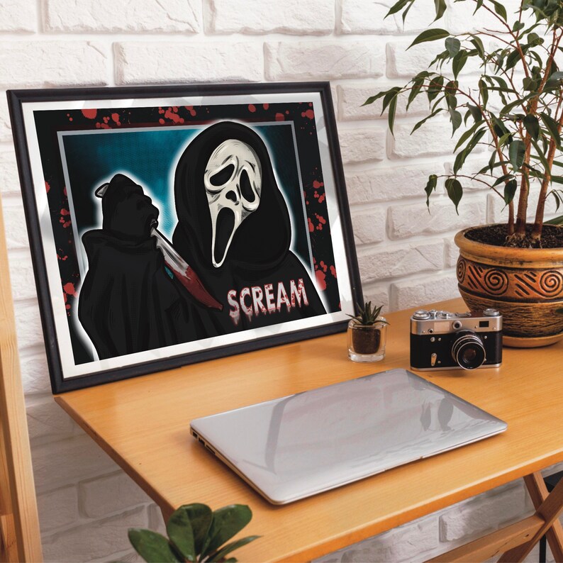 Scream Movie Poster Digital Download Wall Art Gift Idea Home Decor Ghostface Horror Film Poster ...