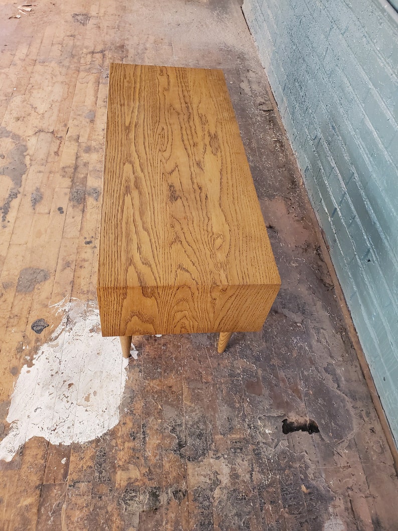 Custom Solid Wood Waterfall Coffee Table, Oak, Walnut, Ash, Blackened ...