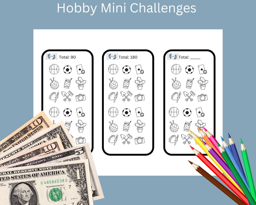 Hobbies Mini Saving Challenge: Printable Tracker (digital Download) - Etsy