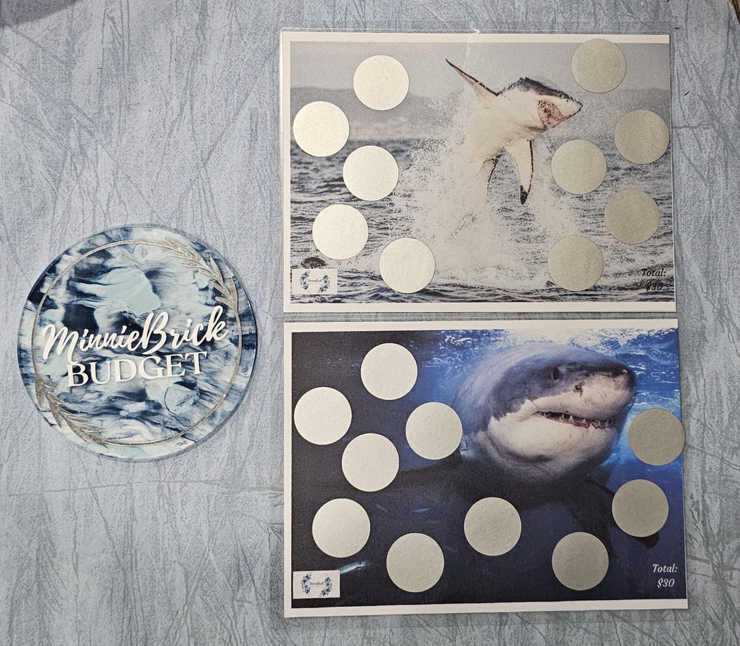 Shark Scratch off Saving Challenge Set - Etsy