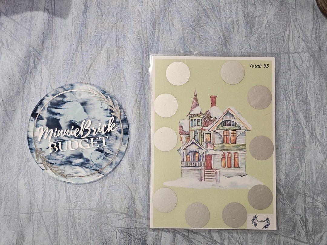 Winter Cottage Scratch off Saving Challenge Card. Matching Envelope ...