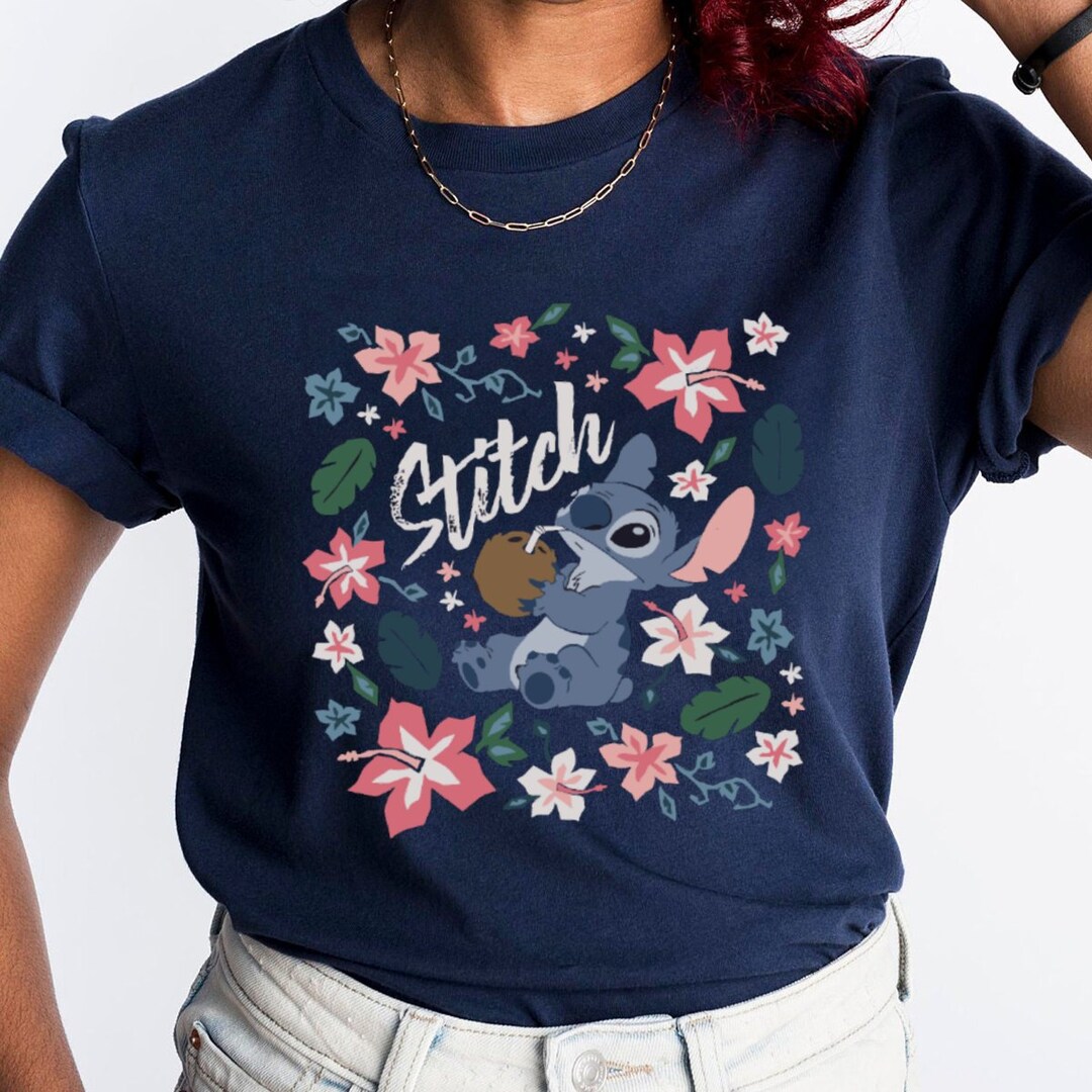 Stitch Floral Stitch Coconut Portrait Shirt, Funny Graphic Tee, Family ...